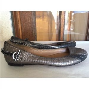 Rachel Zoe | Shoes | Rachel Zoe Laura Snakeskin Chain Ballet Flats 75m ...